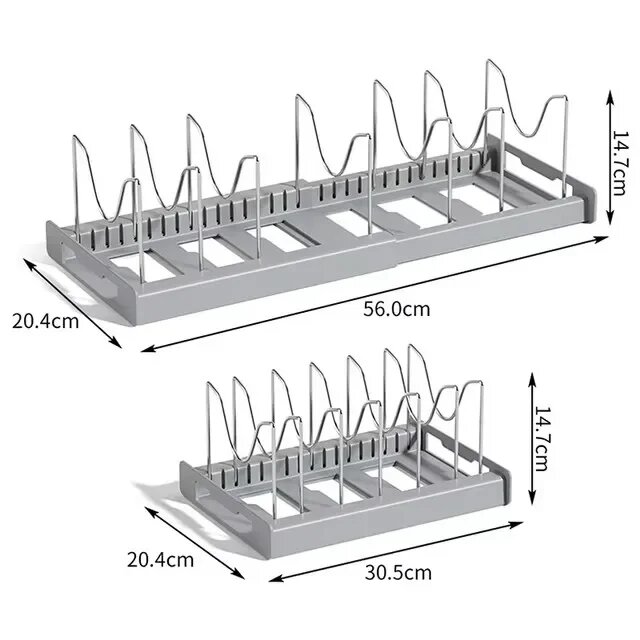 Сетка для посуды серая, 56x20.4x14.7 см