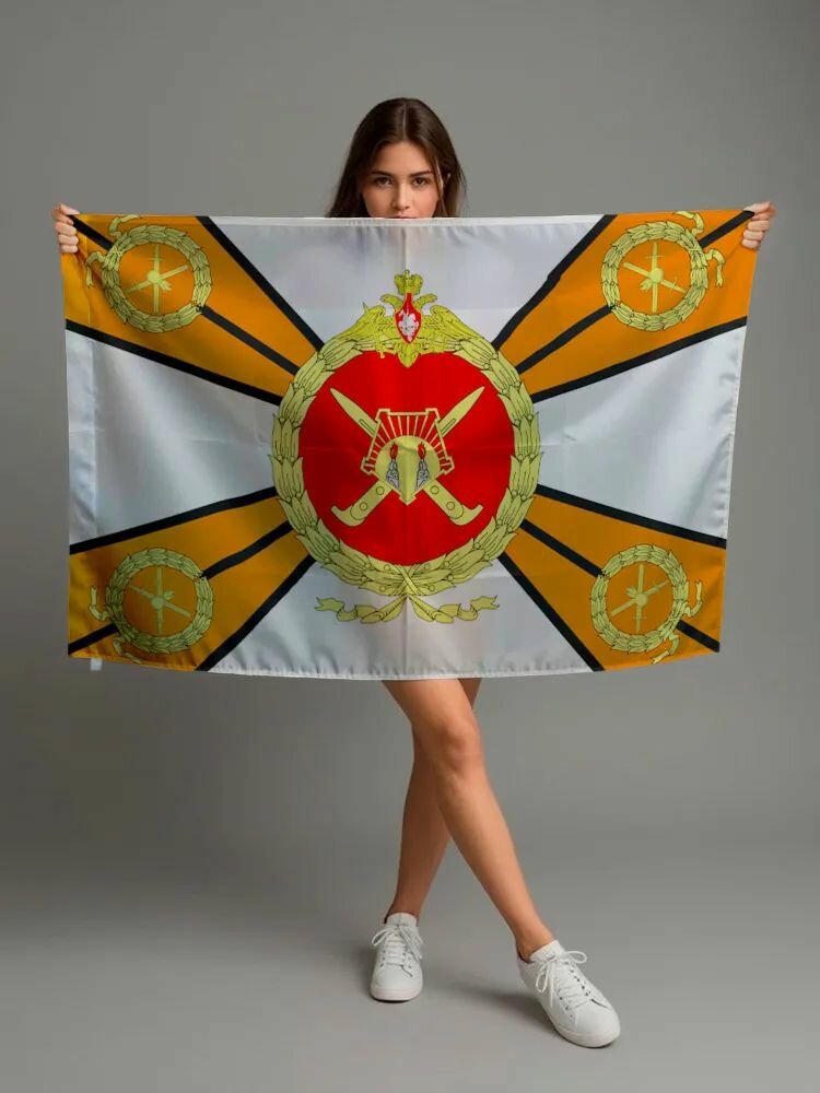 Флаг 14 гв. ОбрСпН 90х135 см на шёлке для ручного древка