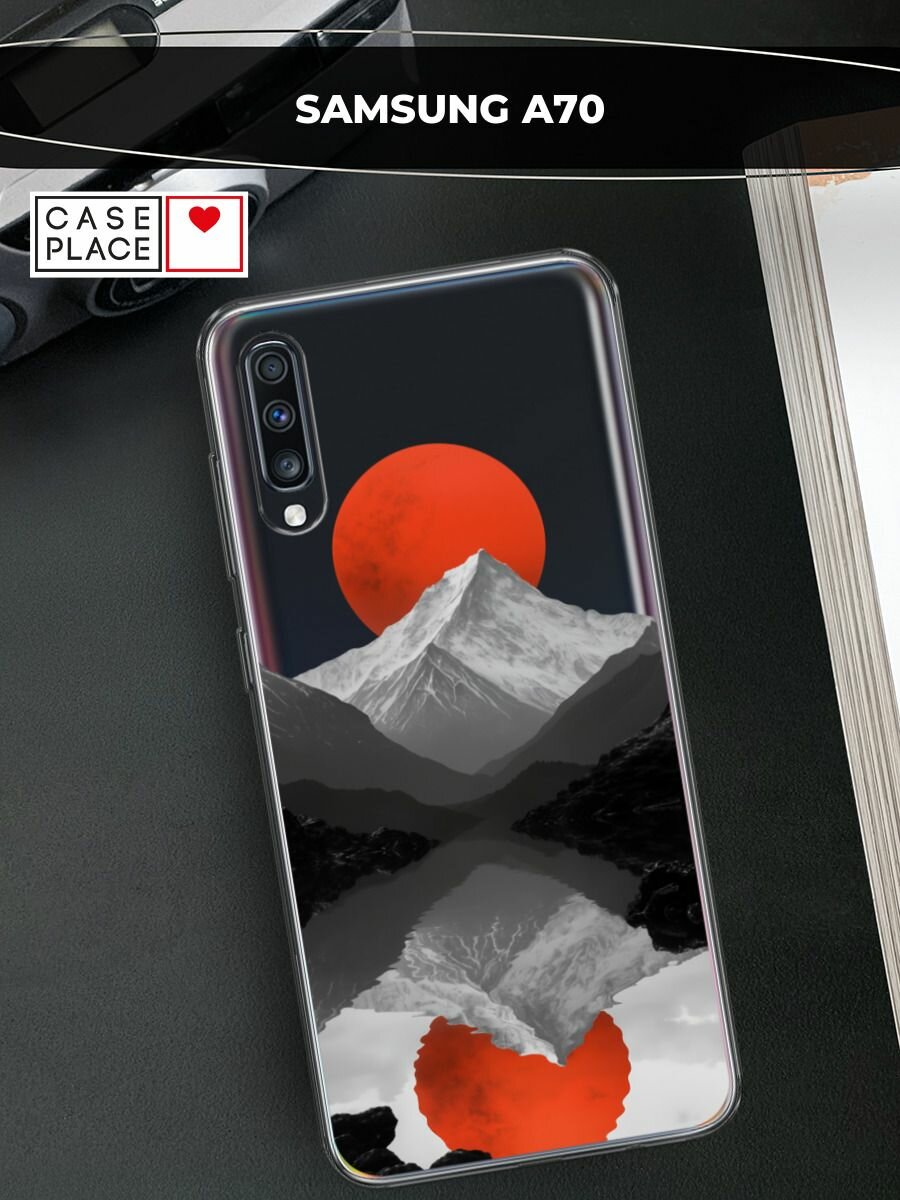 Чехол на Samsung Galaxy A70 / Самсунг Галакси А70 с принтом Белая гора 2, прозрачный
