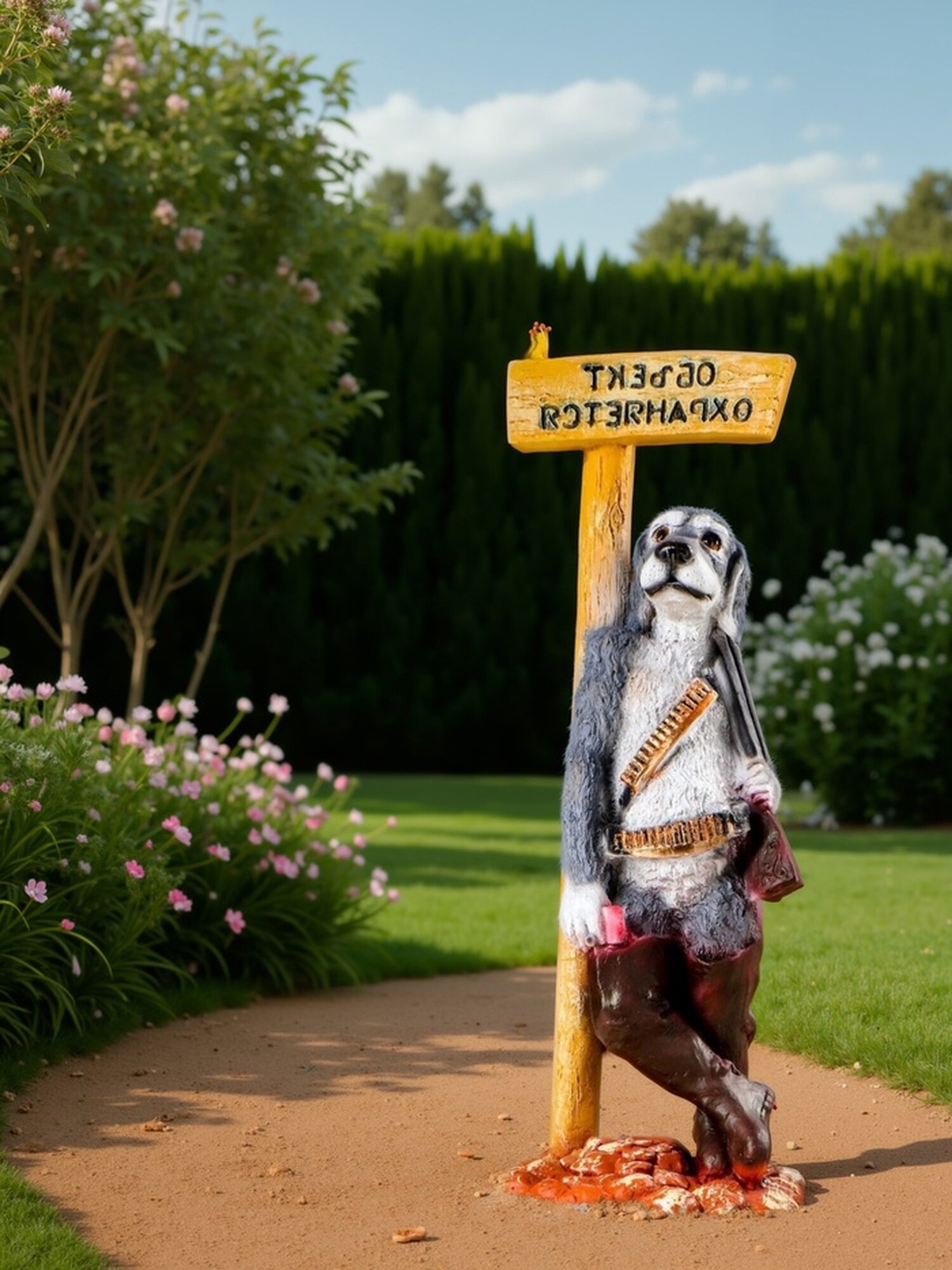 Садовая фигура Хорошие сувениры "Собака - Объект охраняется", 61х24 см