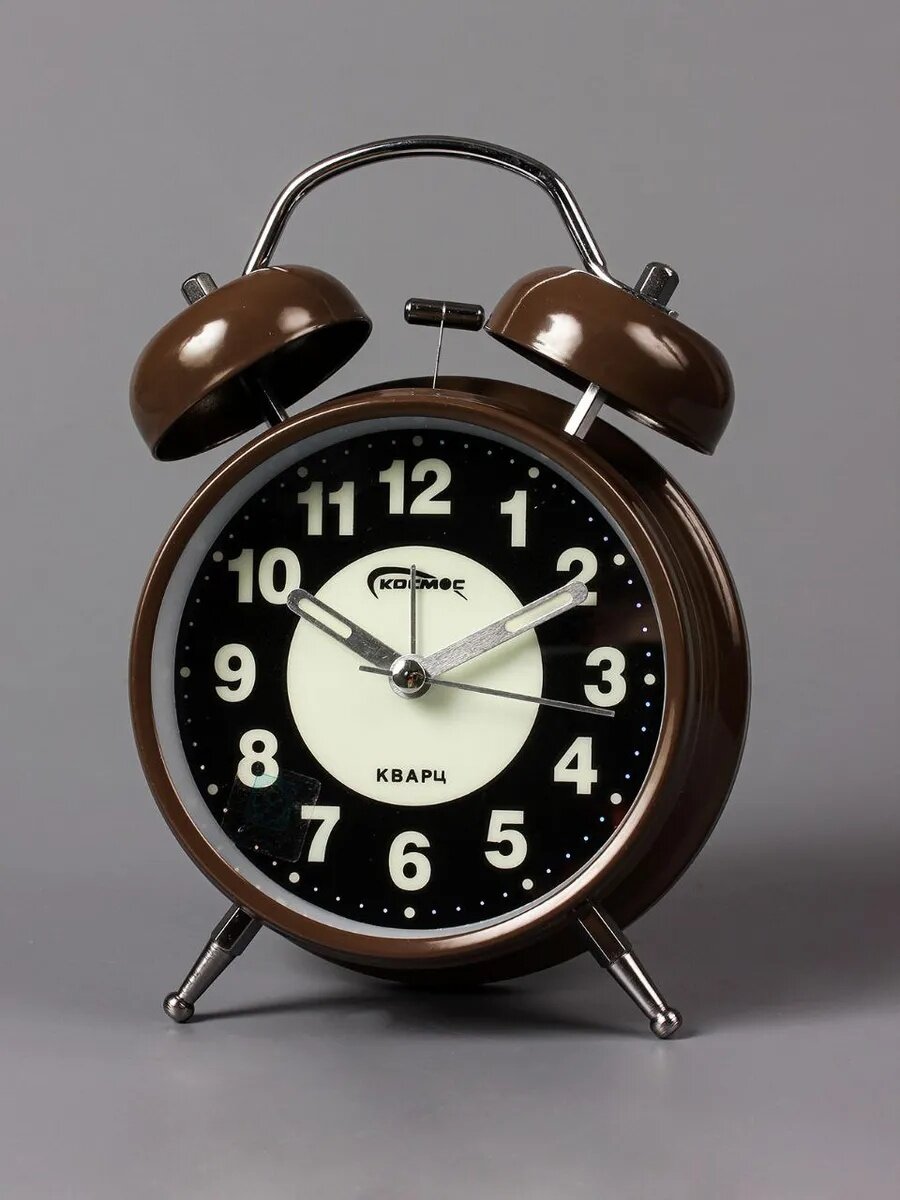 Будильник "Космос" ikea, настольный, механические часы , коричневый,
