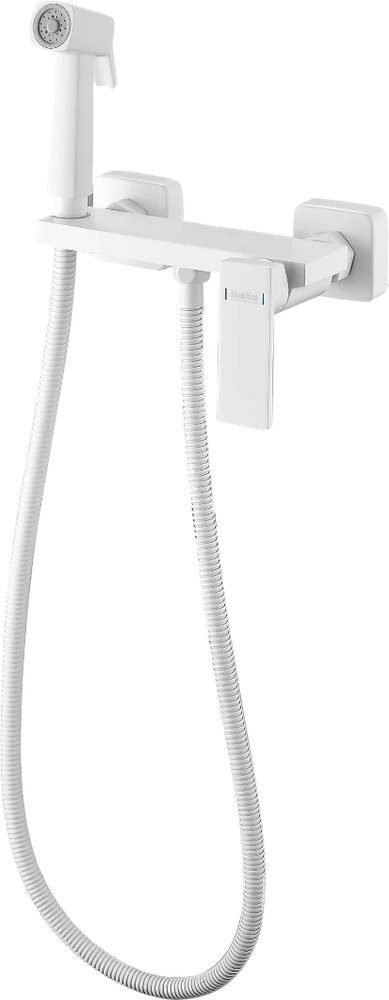 Гигиенический душ Haiba HB5517-8 со смесителем, белый, матовый, латунь, рычажный, смеситель для биде