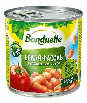 Фасоль Bonduelle белая в томатном соусе 400 г x 5 упаковок