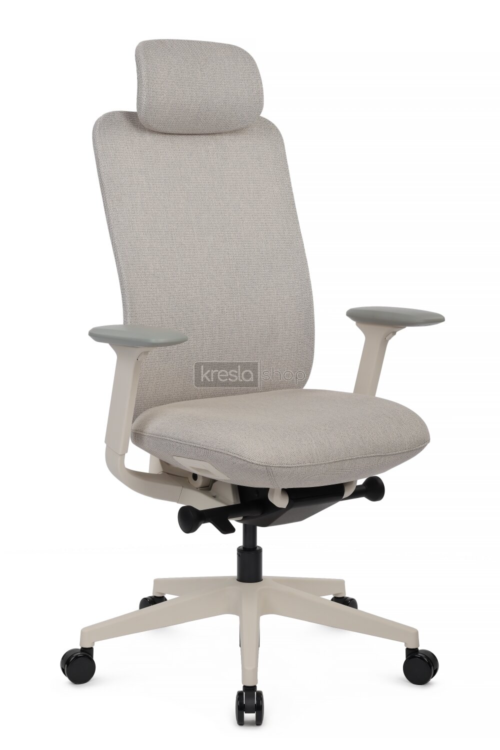 Кресло для персонала Riva Design Antler EAN-001AW светло-бежевая сетка, светло-бежевая ткань, сиденье слайдер