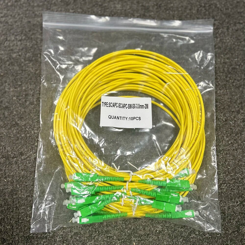 TPSTELE SM OS2 SX Одномодовый оптоволоконный патч-кабель 2м желтый 50PCS APC-APC