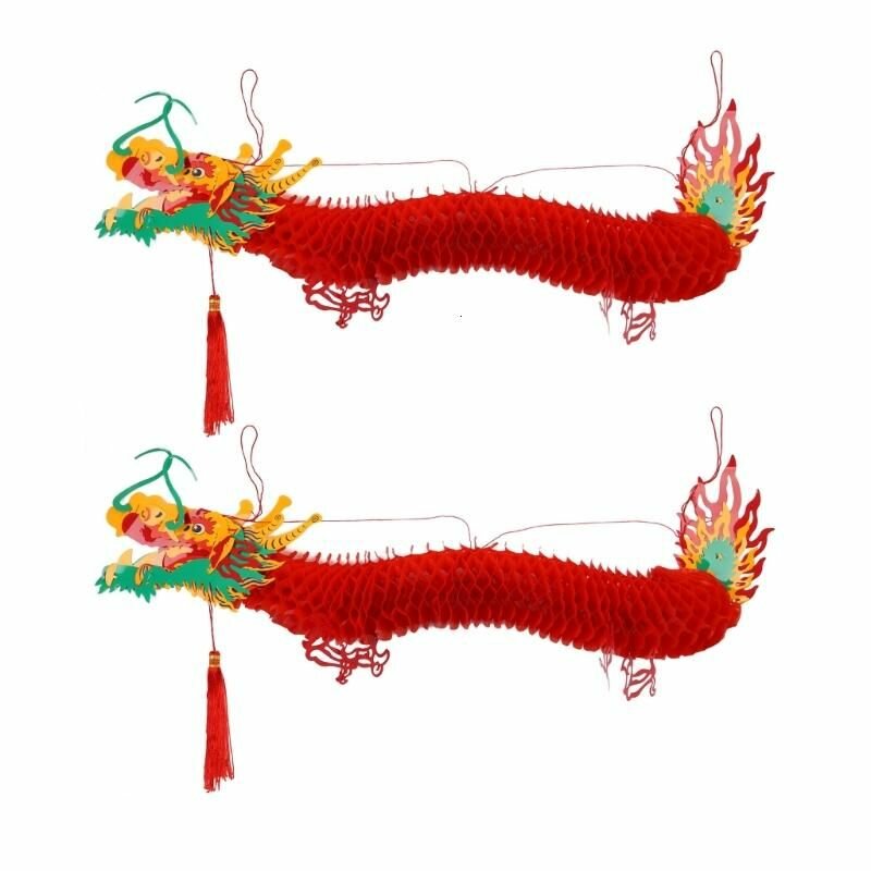 Взгляд 3D Paper Dragon Lanterns китайские новогодние аксессуары для вечеринок, - 1 метр
