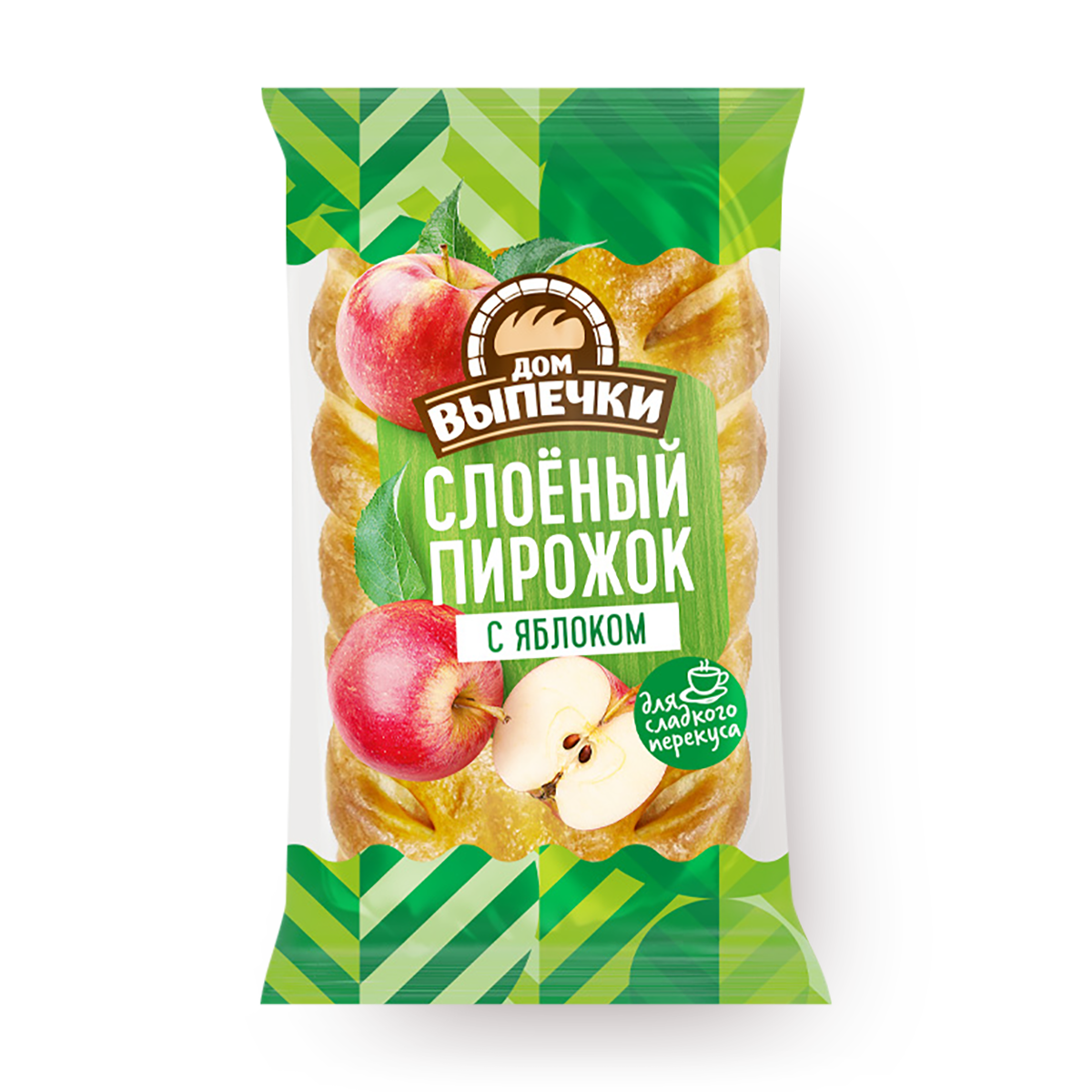 Пирожок слоёный с яблоком «Дом выпечки», от 0 °C до +25 °C, 70 г, 1 шт