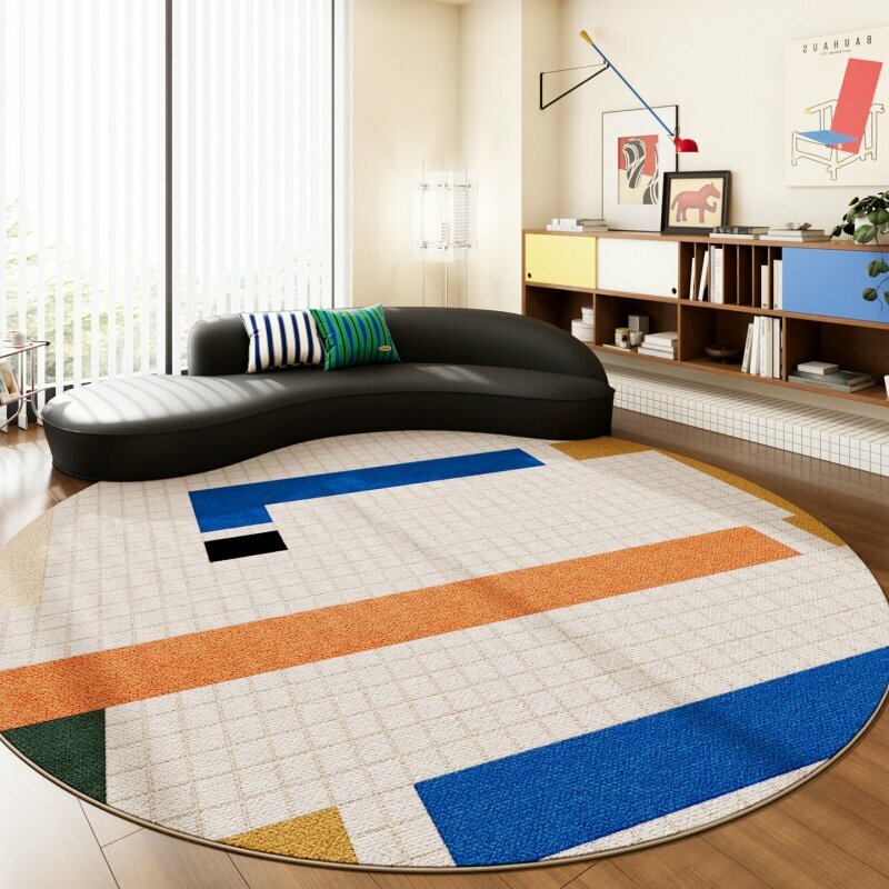 FILIGRANA Высококачественный круглый напольный коврик для дома, звукоизолирующий и противоскользящий, диаметром140