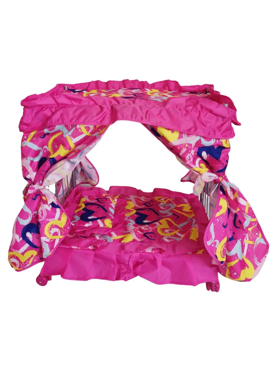 Кроватка для куклы с пологом (47х31х53 см) в коробке (Арт.