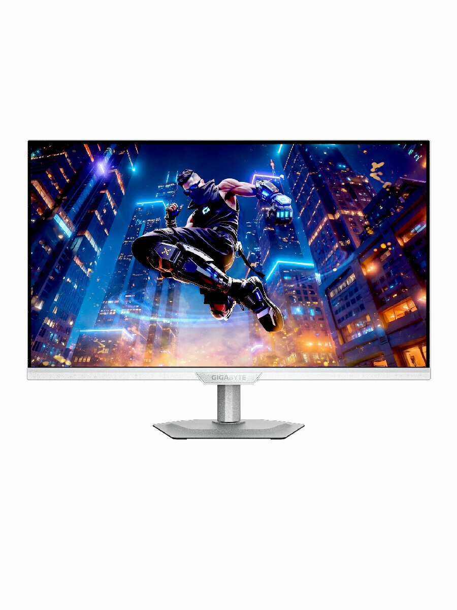 Монитор 27\ Gigabyte M27UP ICE IPS 3840x2160, 160 Гц, 1 мс, 16:9, 350 кд/м², 2xHDMI 2.1, DP 1.4, USB-C, USB Hub (4x USB 3.2), 3.5 Jack, динамики (2x5 Вт), DisplayHDR 400, FreeSync Premium, G-Sync Compatible, Pivot, VESA 100x100, белый