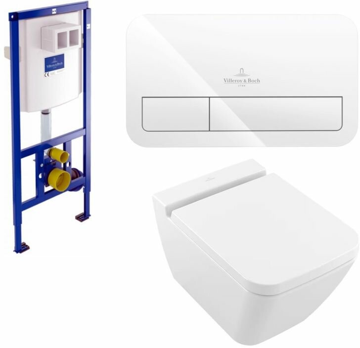 Унитаз с инсталляцией Villeroy & Boch Finion 4664 R0 R1 (9224 61 00 + 9224 90 68 + 9M88 S1 R1)