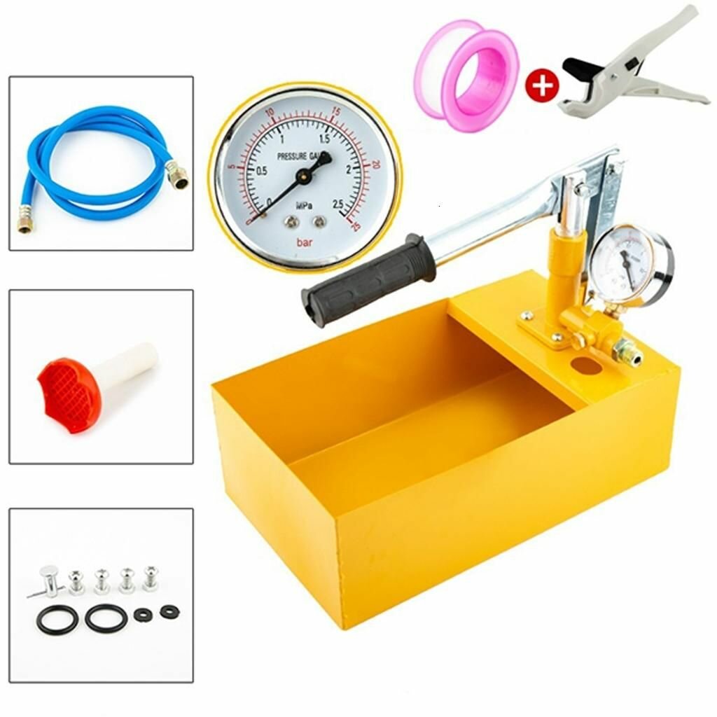 Чугунный мануальный насос для опрессовки, труба длиной 1,5 м и размеры труб