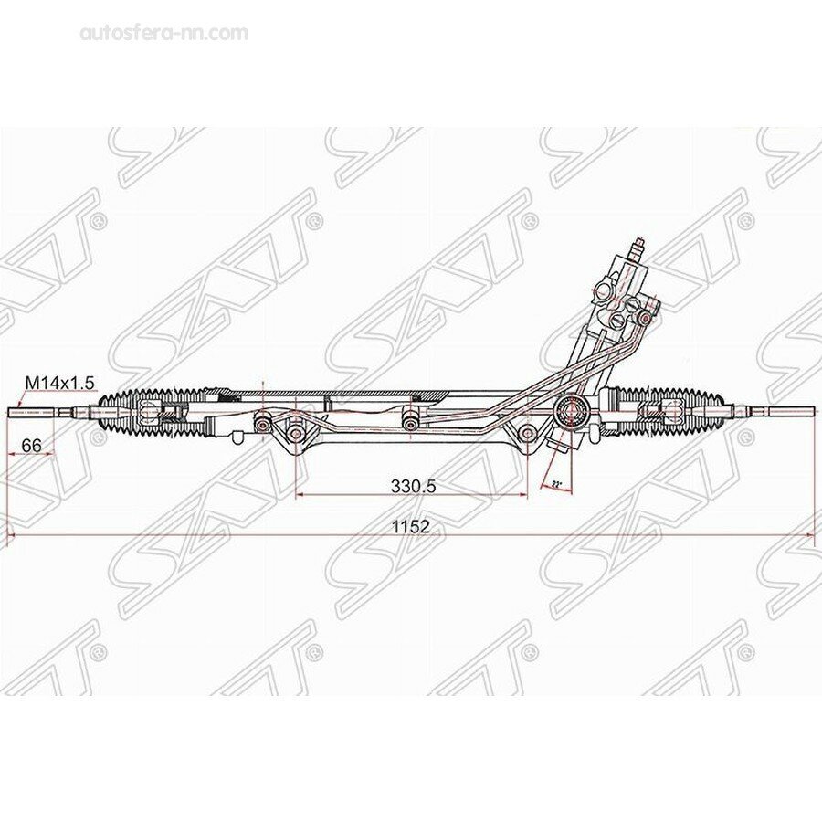 SAT ST32136761823 Рейка рулевая BMW X5 99-06
