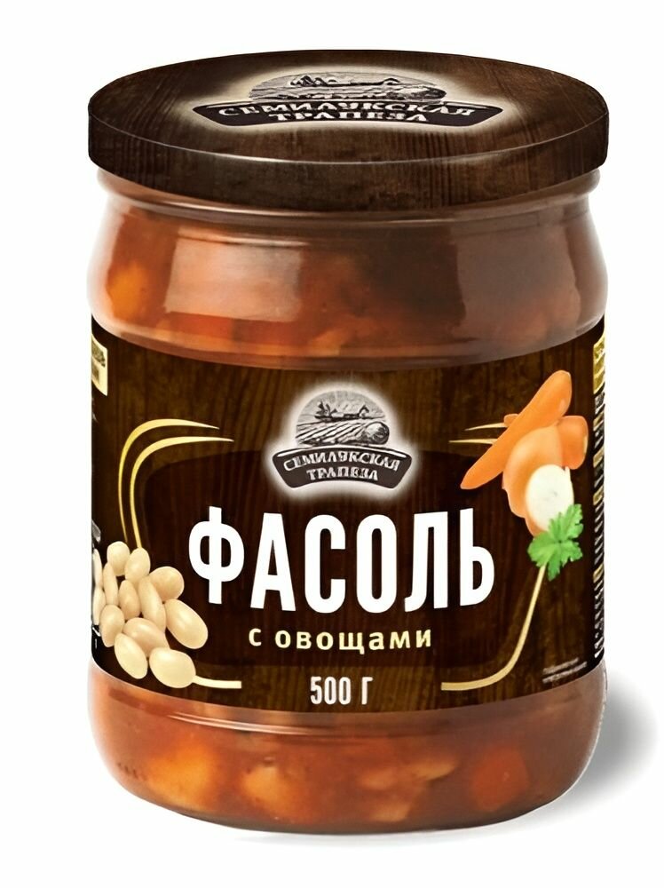 Семилукская трапеза Фасоль в томатном соусе с овощами, 500 гр