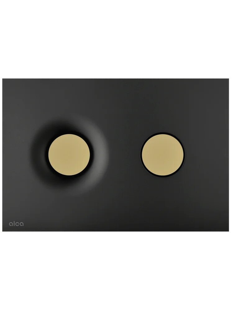 Кнопка смыва для унитаза AlcaPlast Dot.Dot. M1978-7 черная, матовая, кнопка для инсталляции, двойной смыв