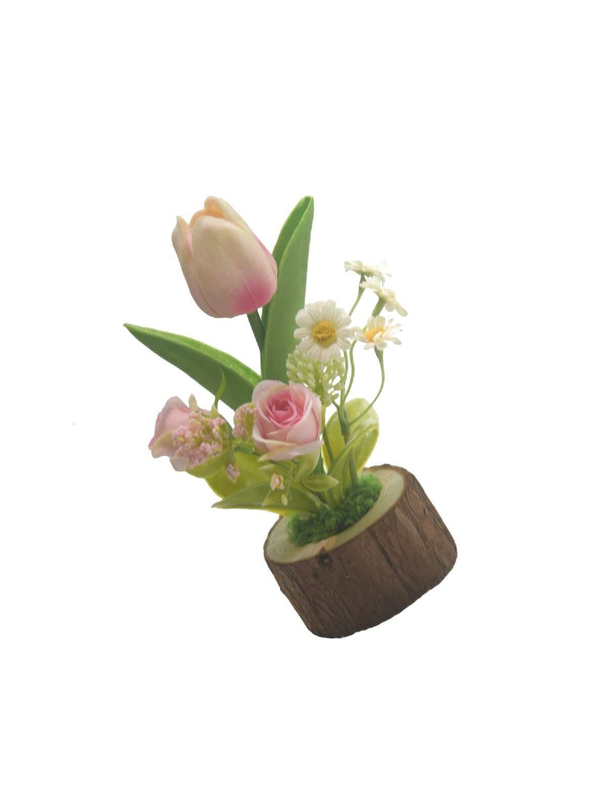 Искусственные тюльпаны, цветы в маленьких горшочках для растений, фермерские дома, искусственное растение для домашнего декора, искусственные тюльпаны в горшках