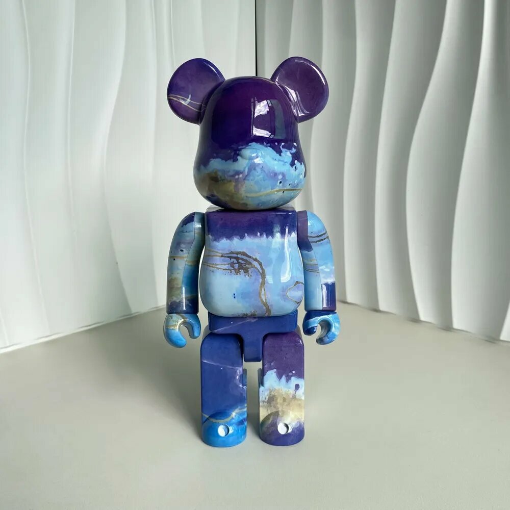 Игрушечная Статуя Медведя Bearbrick 28cm-Мраморная туманность
