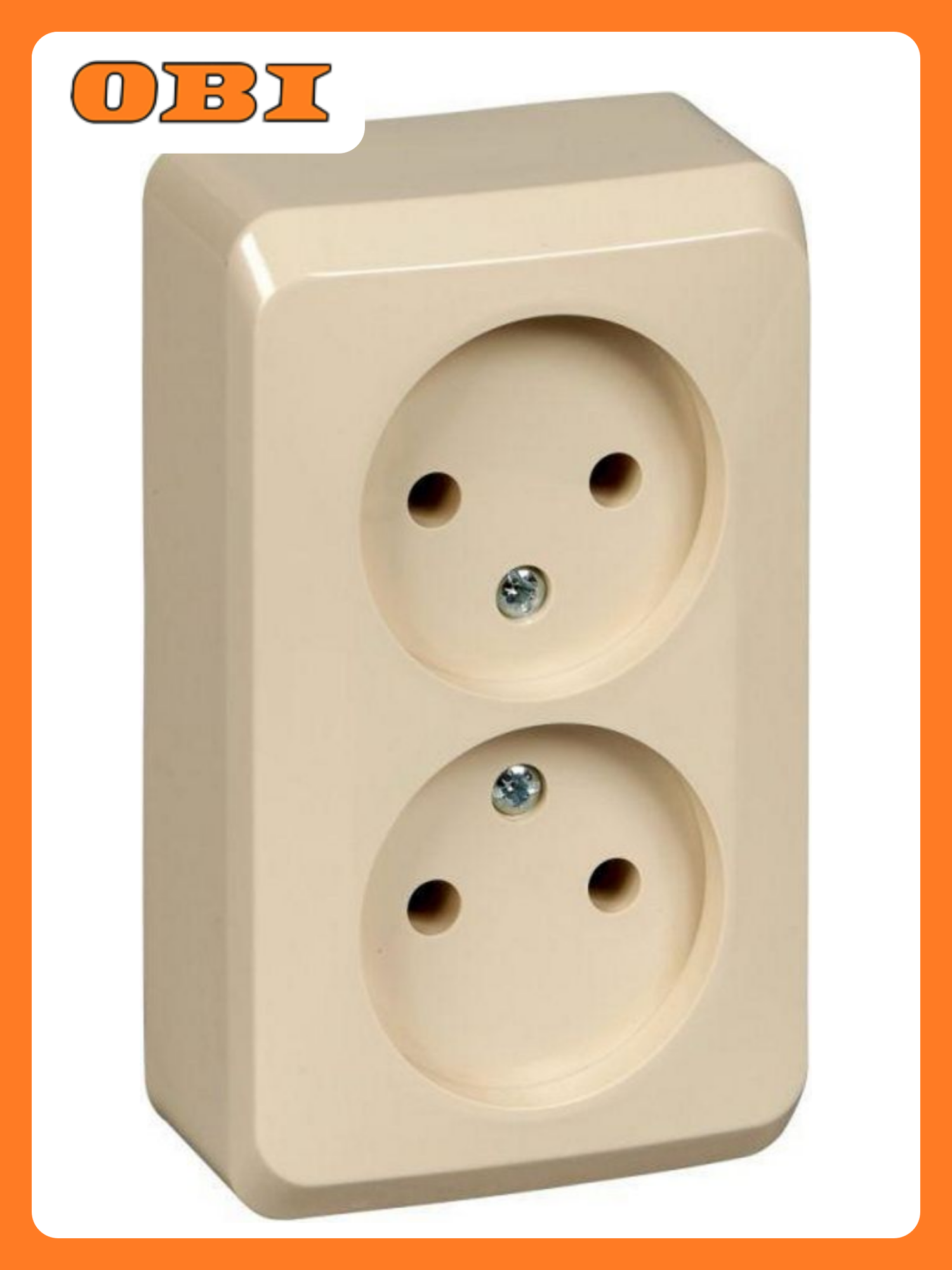 Розетка 2-м ОП Этюд 16А IP20 250В без заземл. без защ. шторок крем. SE PA16-005K