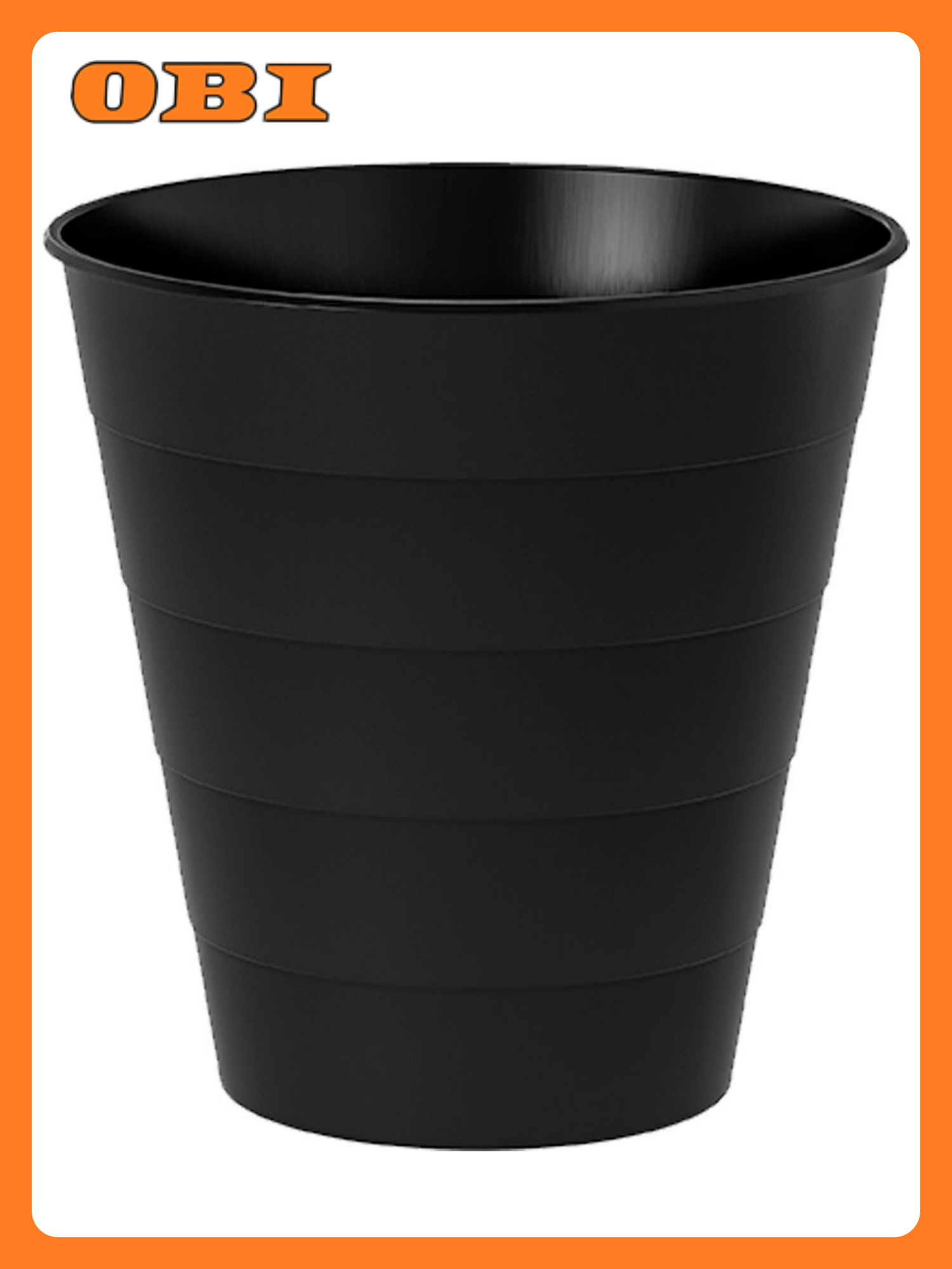 Корзина для бумаг икеа, 10л, черная, пластик, круглая, 28x28x28 см