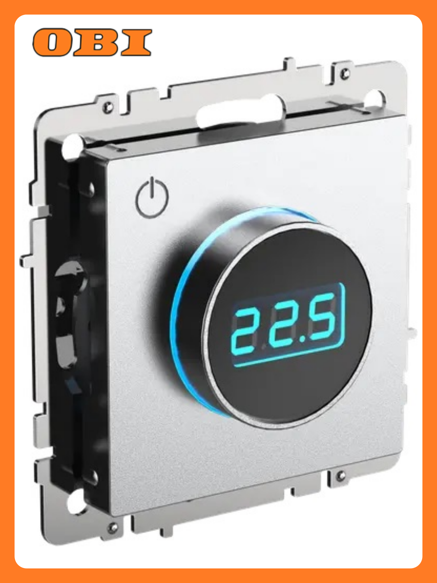 Термостат IEK BRITE ТС10-1-БрА, электронный, скрытый монтаж, серебристый