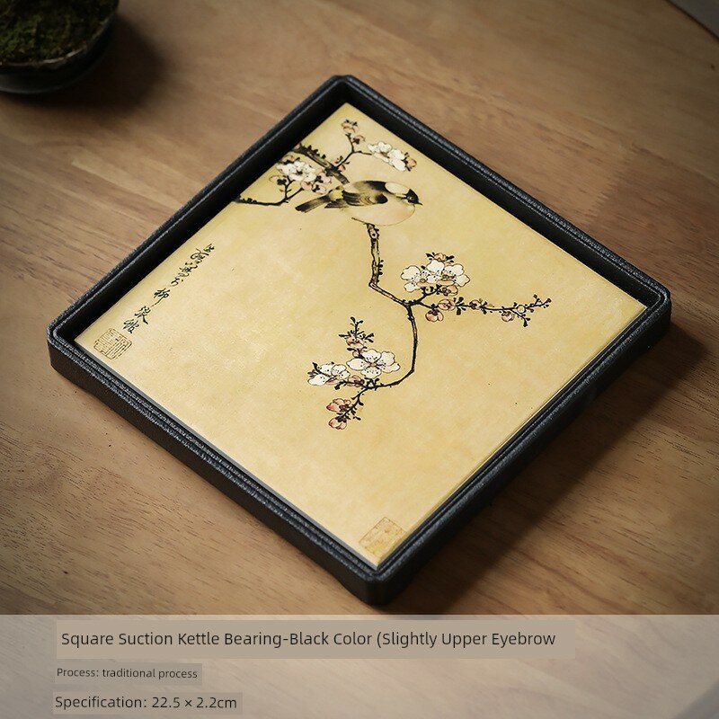 Повседневный поднос для чая из цельного дерева, маленький чайный столик из черного дерева, бытовой поднос для сухих