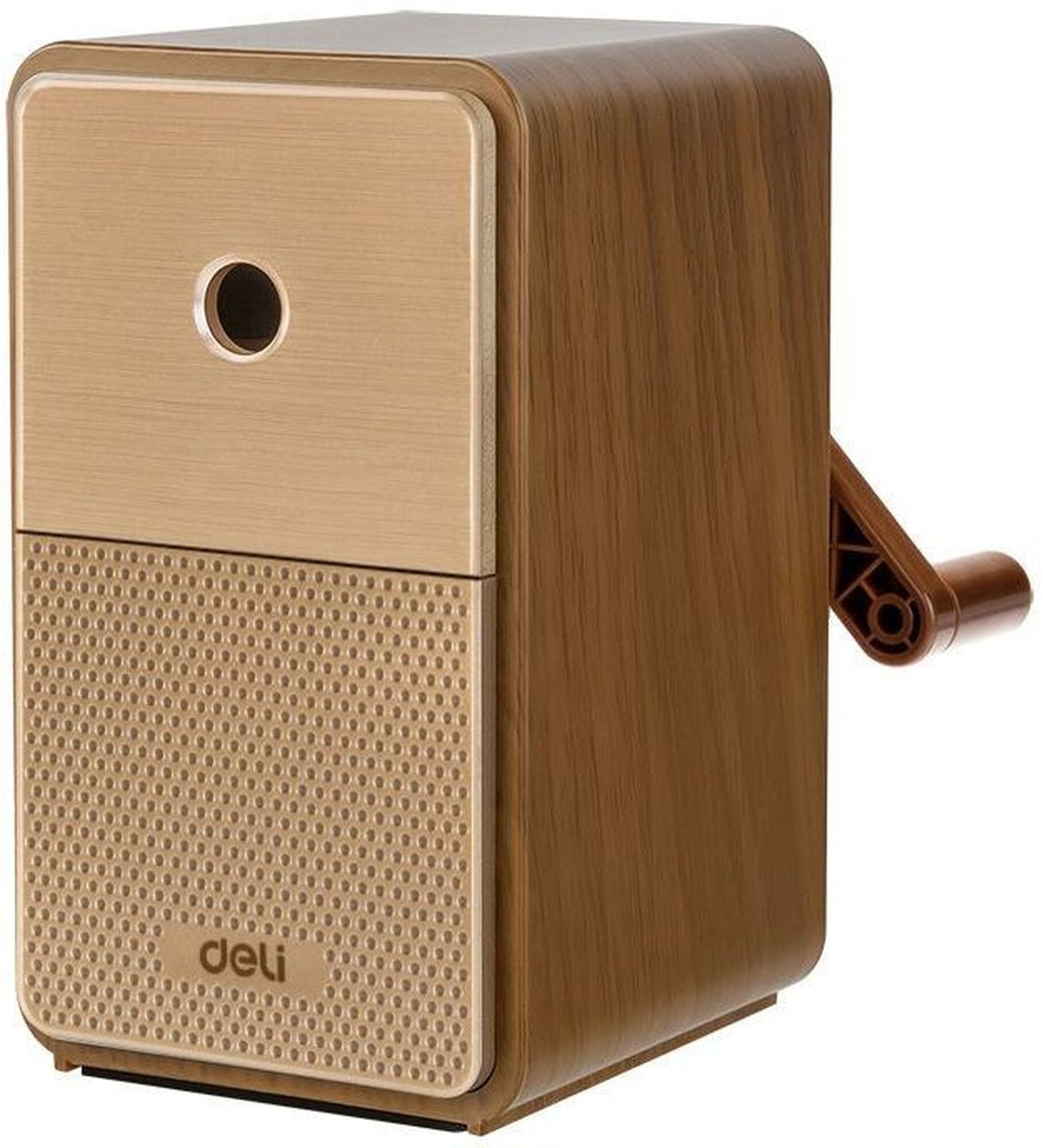 Точилка для карандашей Deli 71160, одно отверстие, коричневый цвет