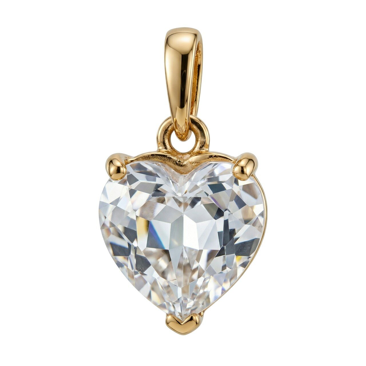 Подвеска, красное золото, 585 проба, горный хрусталь