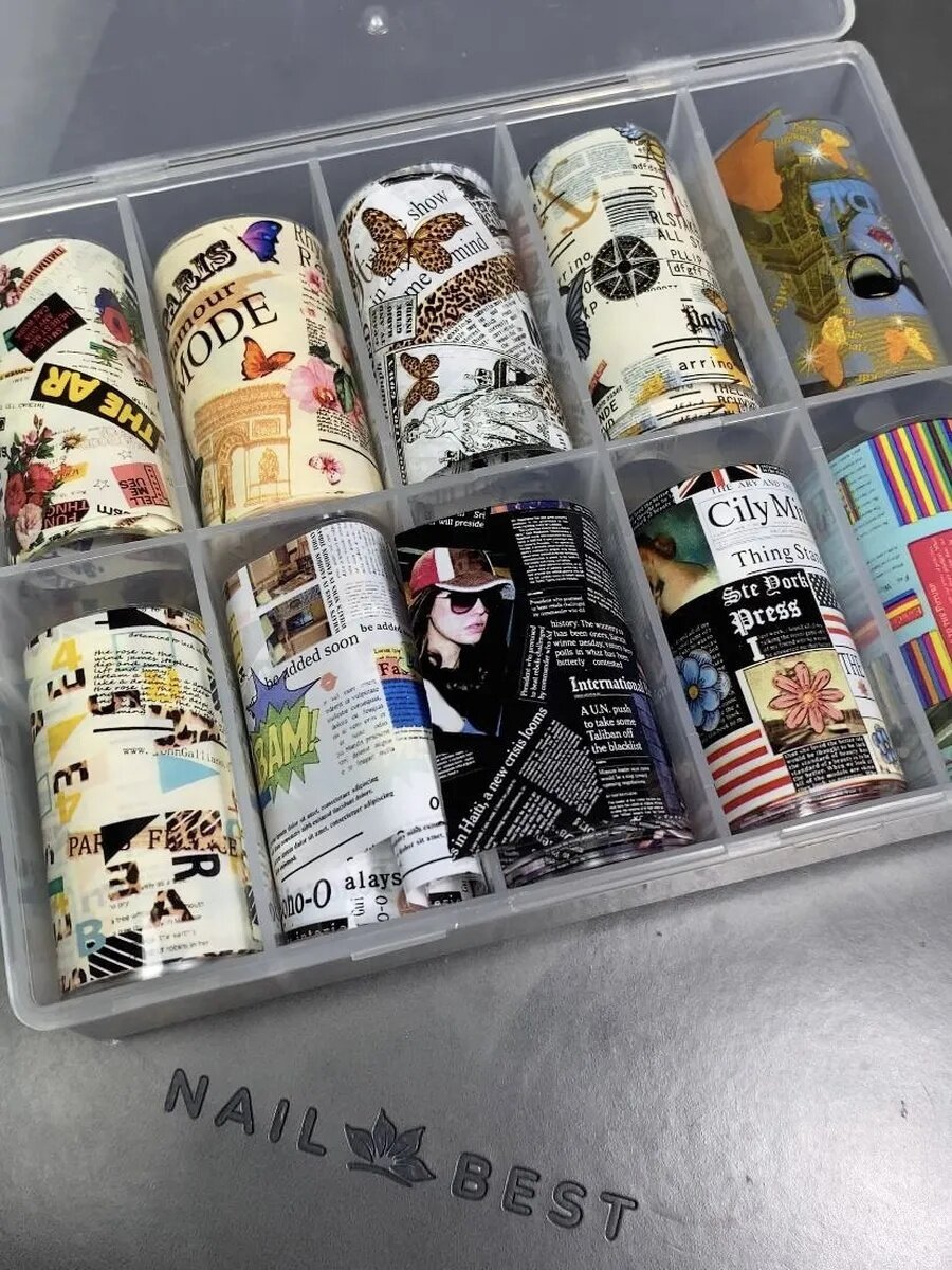 Фольга для ногтей (принты-газета)