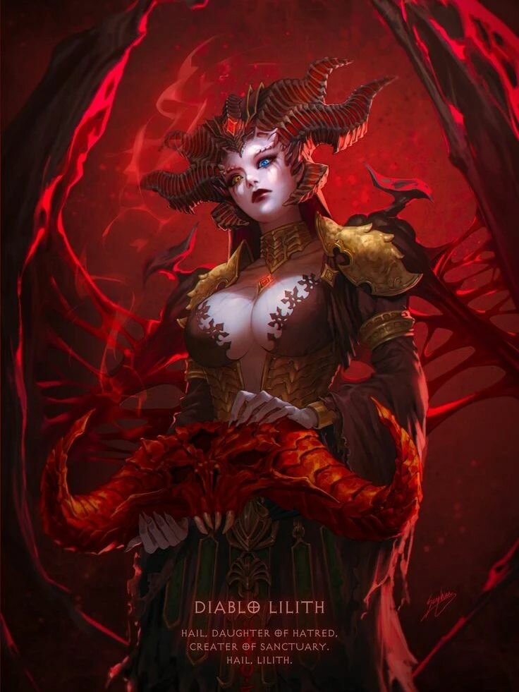 Набор для самостоятельной вышивки алмазами 5D Игры Диабло Лилит - круглая алмазная мозаика размером 40x50 см для украшения стен дома,40X50CM, белый