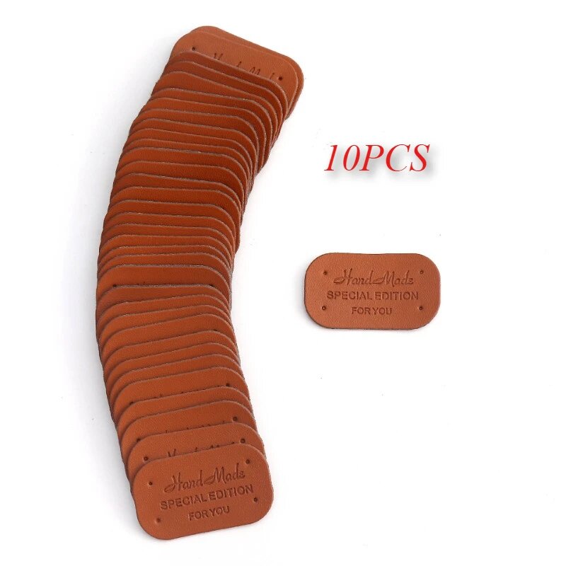 Ручная Работа, Красочная Кожаная Бирка Для Джинсов, Сумок, Детских Шапок, Шарфов, С Тиснением И Отверстием Для Бирки