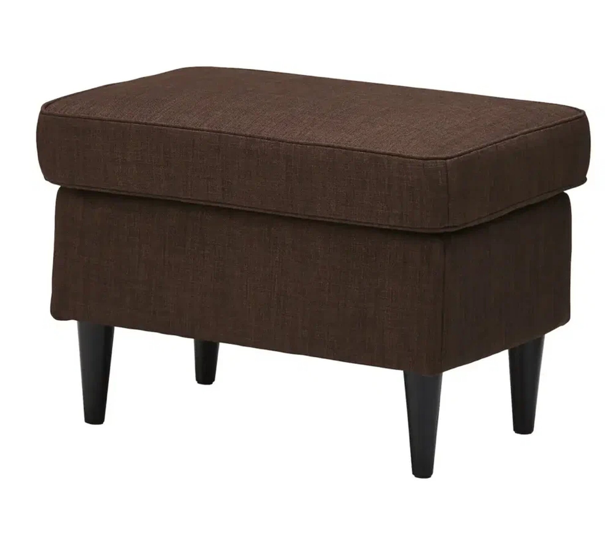 Пуф-банкетка "Страндмон", массив дерева, обивка рогожка, коричневый, 60x40x44 см