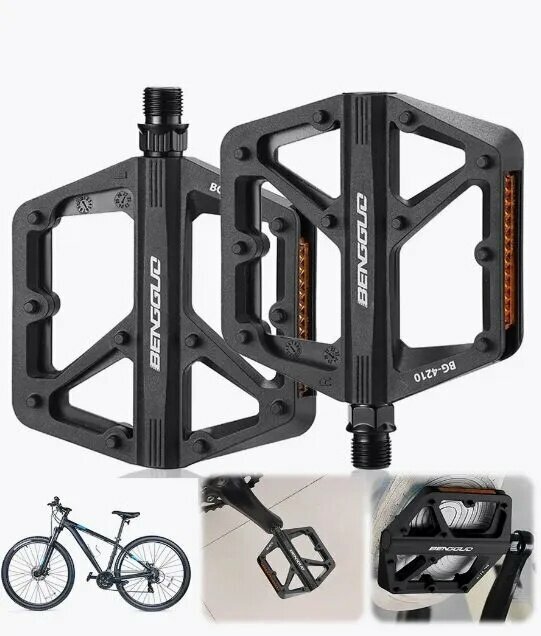 Педали для велосипеда на промподшипниках нейлоновые - черный