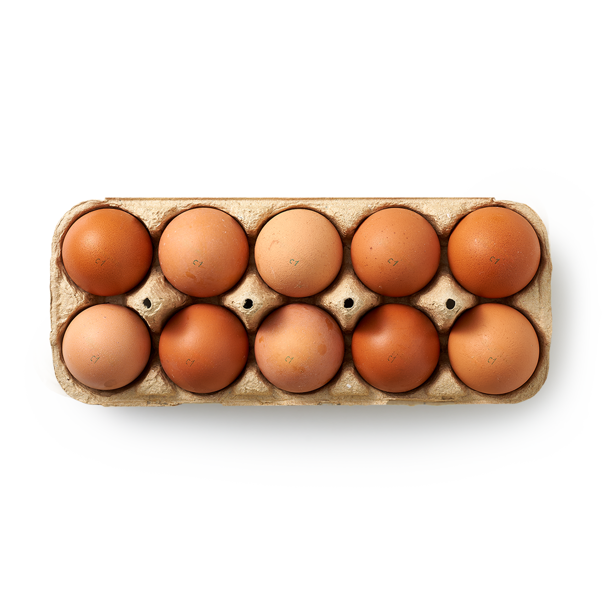 Яйца куриные, первой категории С1, столовое, 10 штук в упаковке