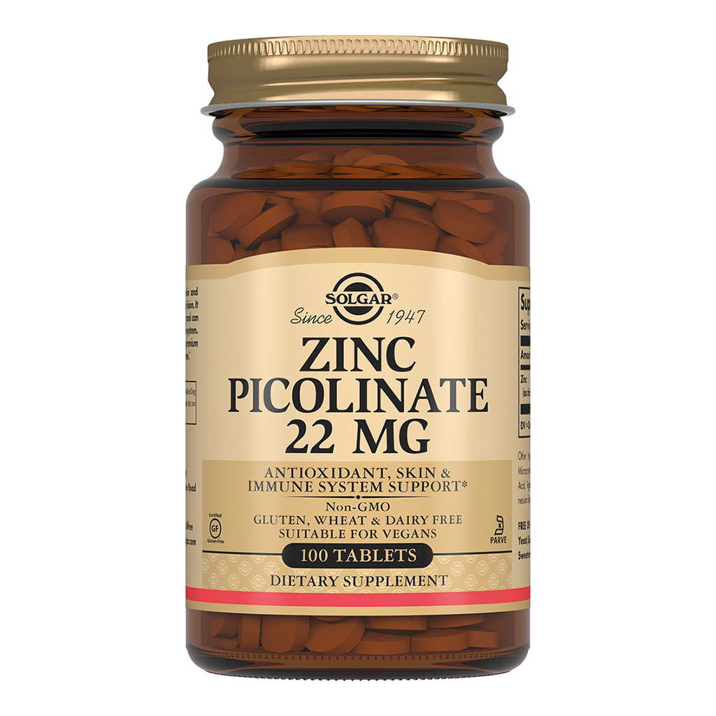 Solgar, Zinc, Цинк пиколинат в таблетках, 22 мг, 100 таблеток