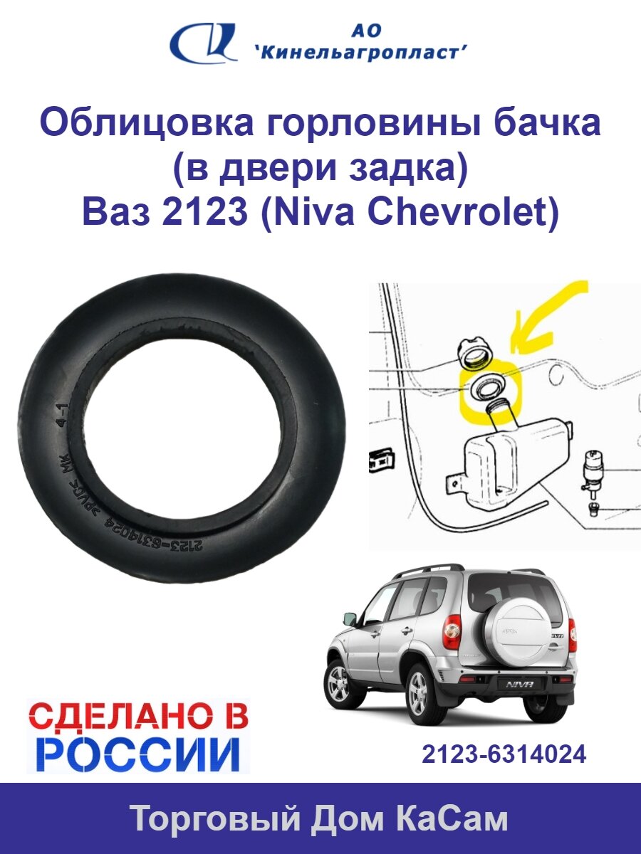 Облицовка горловины бачка (в двери задка) Ваз 2123 (Chevrolet Niva)