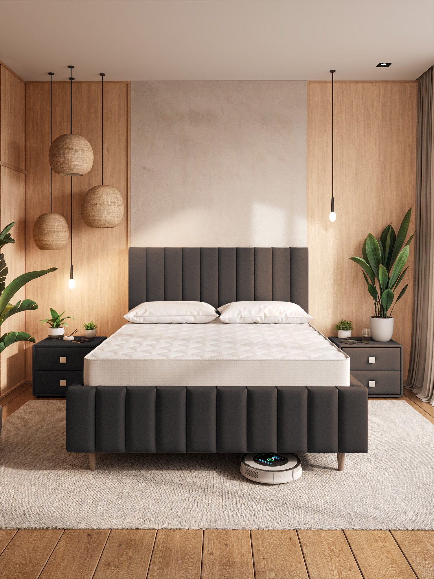 Кровать двуспальная 200х200 с подъемным механизмом, Ницца с мягким изголовьем для дома и спальни, ортопедическое основание, ящик для белья