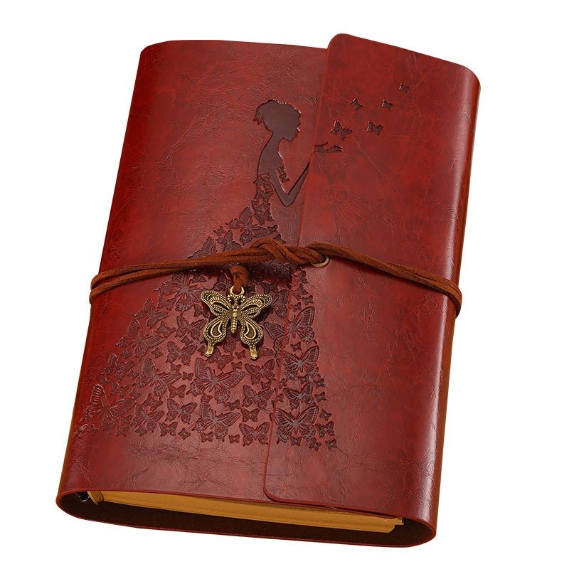Retro kraft paper notepad Korean creative literature and art gift-giving hand account book a6 loose-leaf notebook can be printed At first sight brown love medium