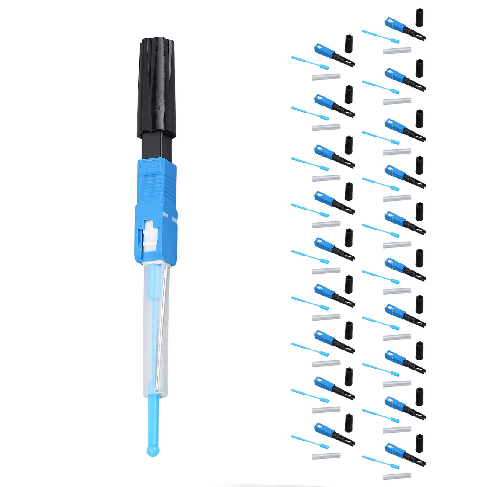 20 шт. оптоволоконных быстроразъемных соединителей SC UPC для одномодового волокна, термоплавких.