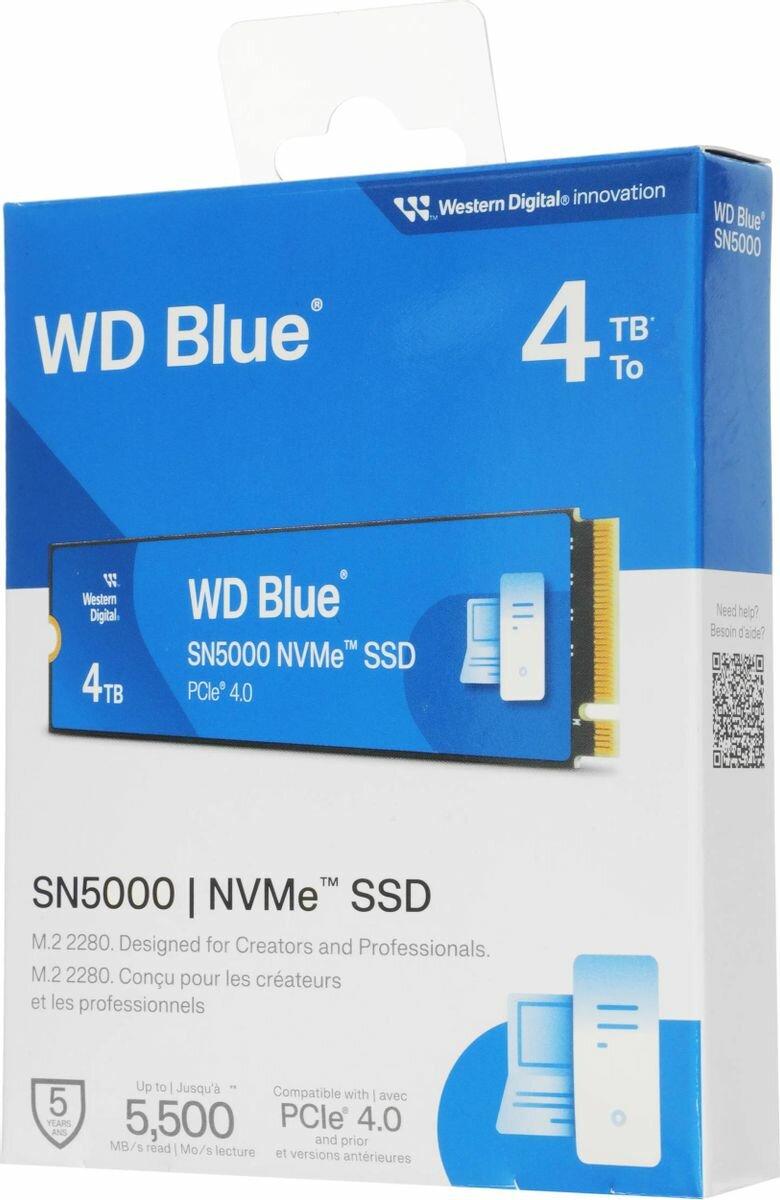 Western Digital 4 ТБ Внутренний SSD-диск WDS400T4B0E (WDS400T4B0E)
