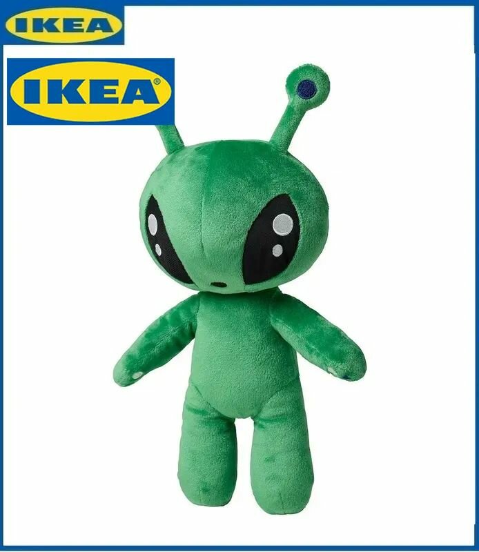 Плюшевая игрушка IKEA AFTONSPARV, инопланетянин/зеленый, 34 см. Пришелец икеа афтонспарв.