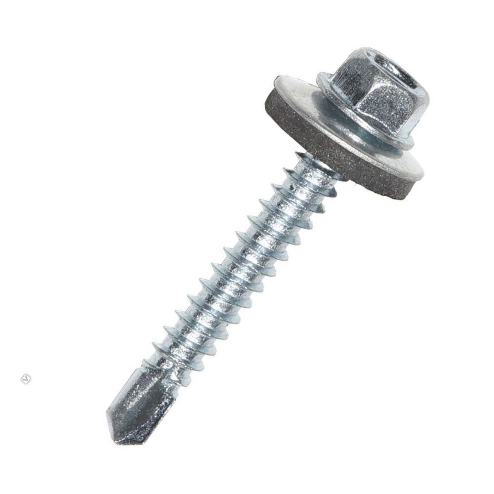 Саморез кровельный 5,5х25 мм, (1кг/175шт) оцинкованный с шайбой