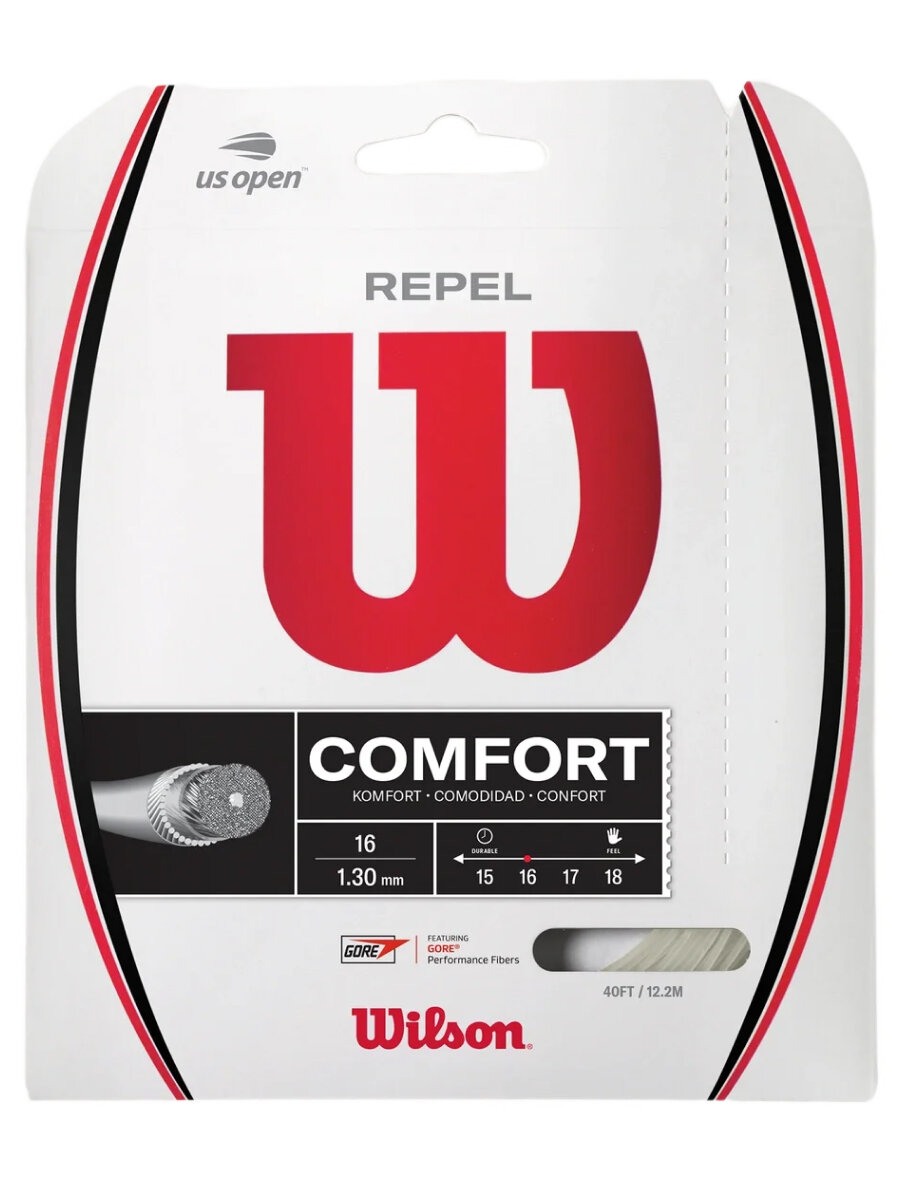 Струна для тенниса Wilson 12m Repel, цвет Natural, толщина: 1.30