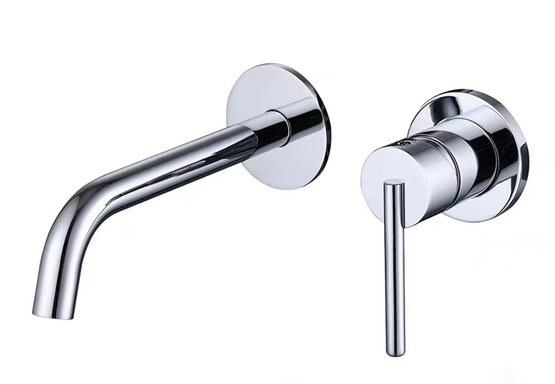 Интегрированный смеситель для раковины с горячим клеем PPR, предварительно встроенный в стену, полностью медный смеситель для горячей и холодной воды для умывальника