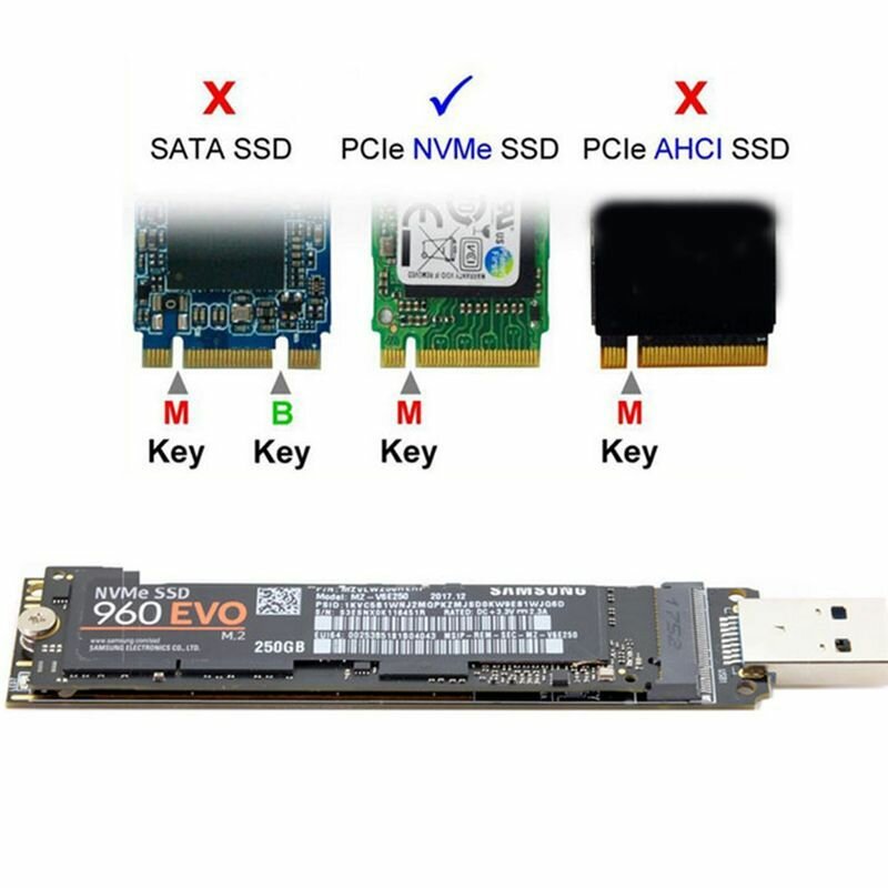 Адаптер NVME USB M.2 NVME SSD на USB 3.1 Адаптер 10 Гбит/с USB3.1 Gen 2