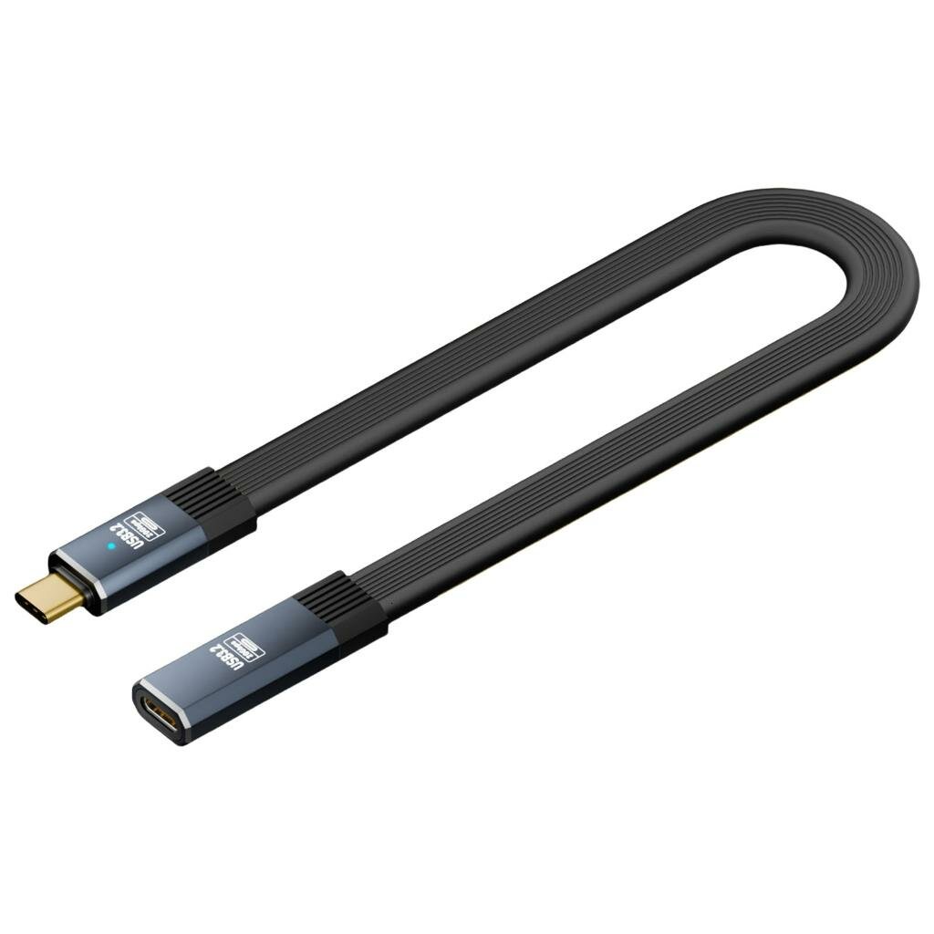USB C удлинитель (мужской/женский) 100W 20Gbps, Черный 0,2 м