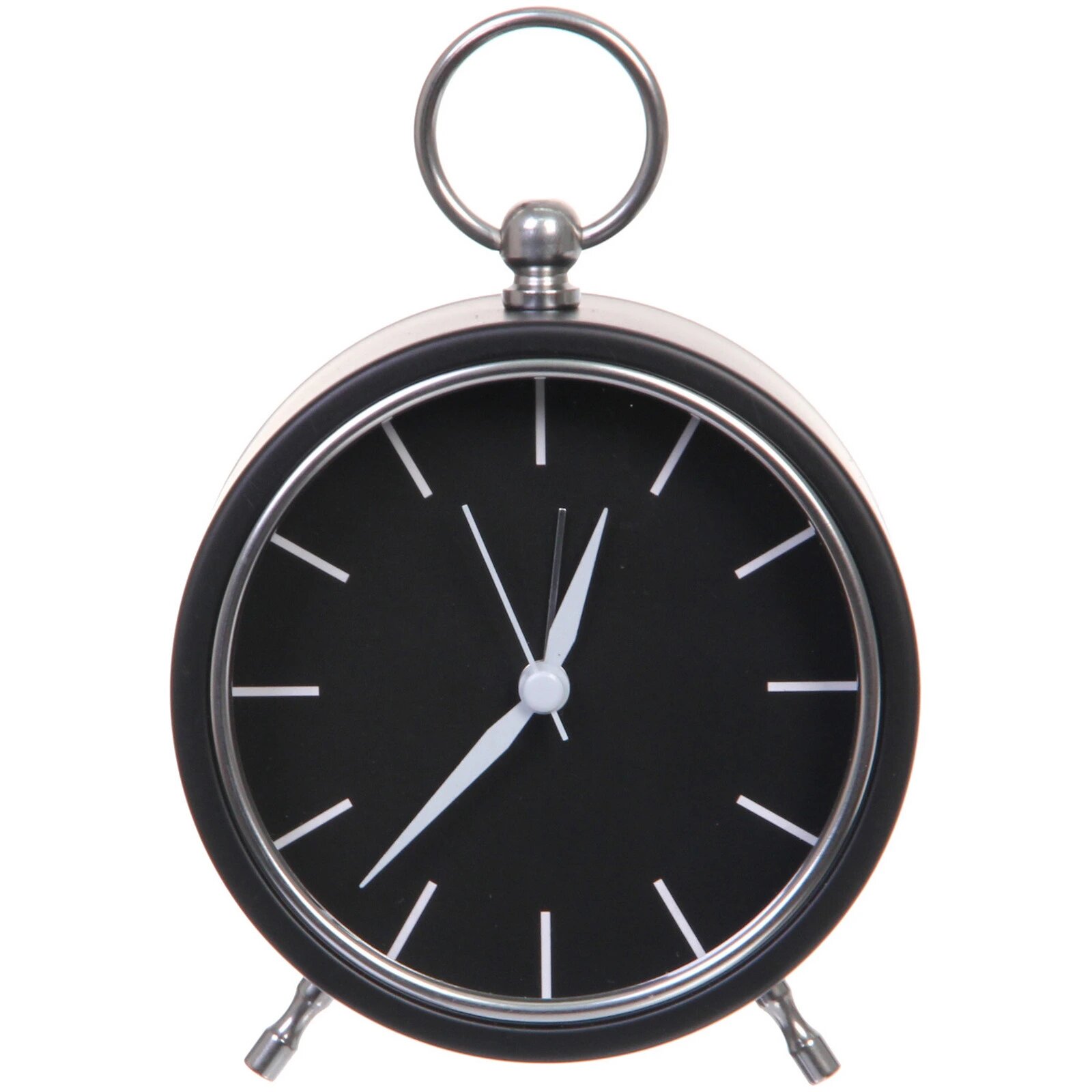 Будильник настольный «LION», черный, круглый, 11х5 см, металлический корпус, аналоговый циферблат
