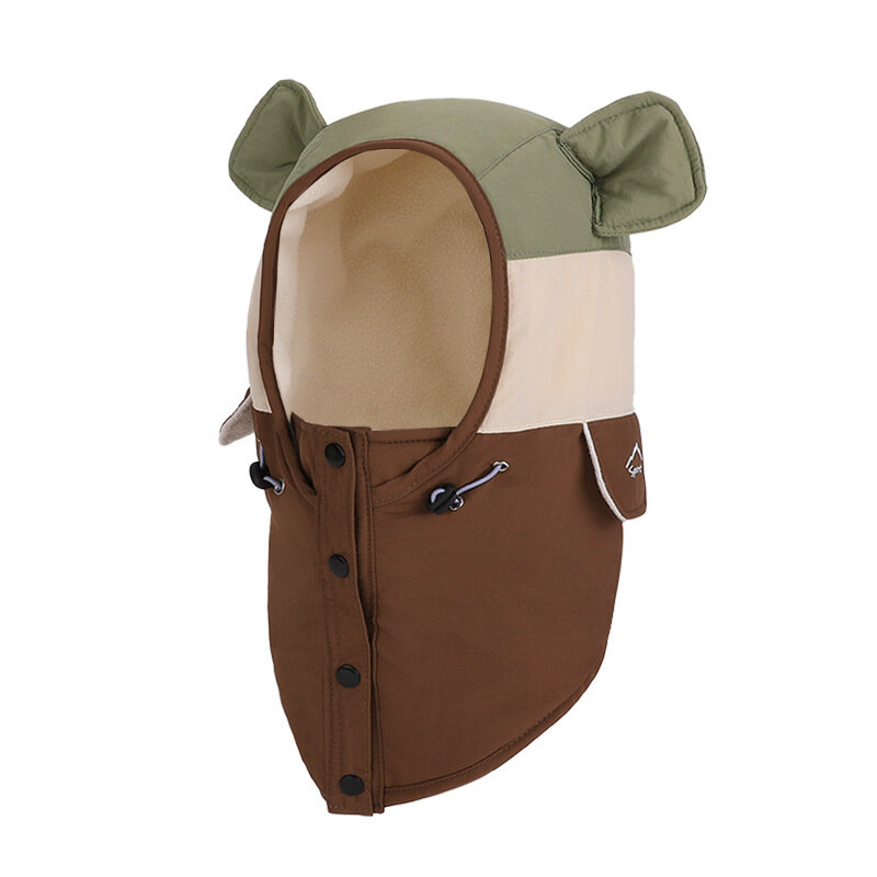 Детский комплект шапки и шарфа для мальчиков и девочек, зимняя ветрозащитная и теплая шапка с флисом, защита ушей, шапка Лей Фэн