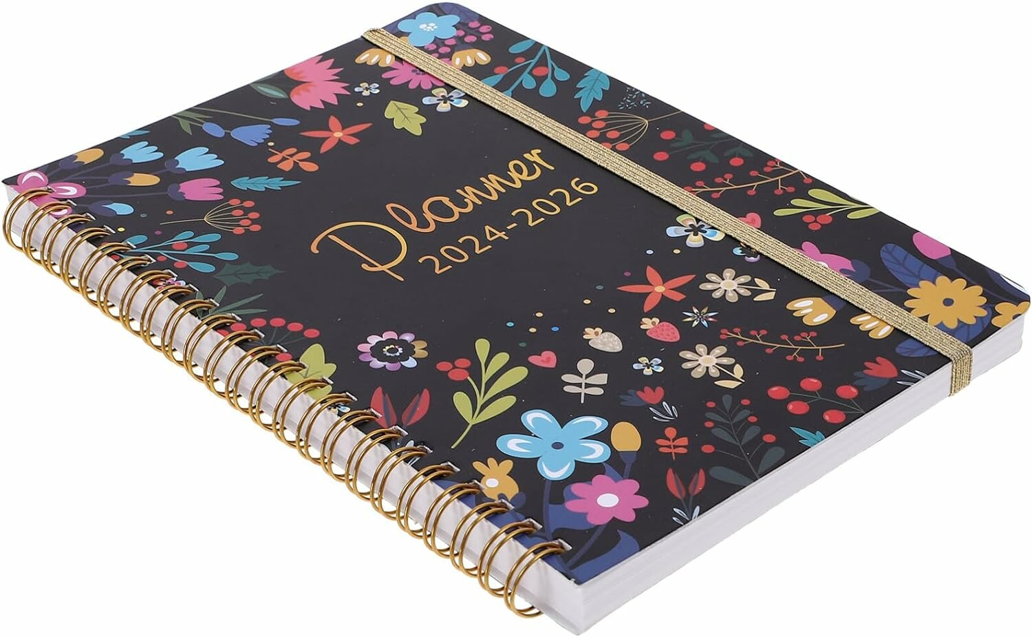 Планер ежемесячно 2024-2026 - Мини календарь для кармана, Книга для записи совещаний делового офиса предприятия, Органайзер еженедельного/ежемесячного повестки дня (5.9" x 8.26"), Черный, Бумага, металл, 64 листа в книге,