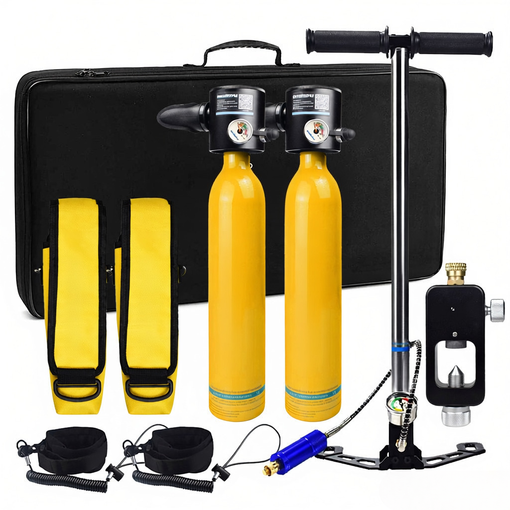 0.5L Бочка для воздуха Скуба Танк Цилиндр кислорода Возможность 10 минут Погружение Кислород Подводное дыхательное устройство Экипировка для сноркелинга Желтый Зеленый Материал 6061 авиационный алюминий Модель A Модель B Модель C Модель D Максимальное