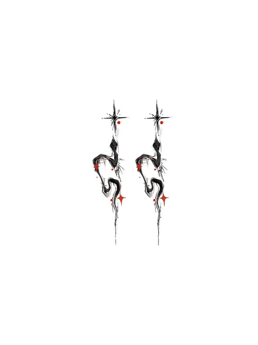 Временные тату-наклейки для пальцев, змея, 12 дизайнов